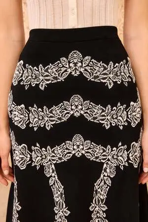 Ulla Johnson Valencia Jacquard Midi Skirt - Noir