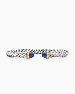 David Yurman Cable Flex Bracelet In Sterling Silver And 14k Yellow Gold With - Lapis Lazuli