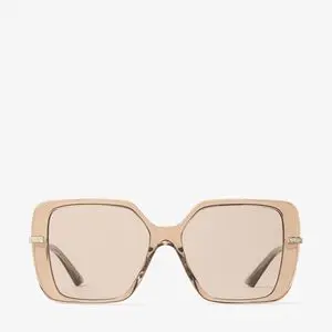 JIMMY CHOO Pati Square Sunglasses - Transparent Tan