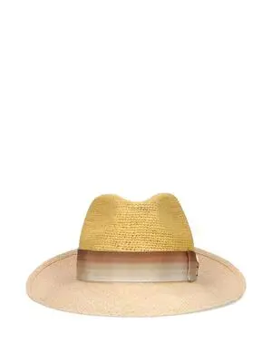 Borsalino Ribbon Trim Hat - Yellow