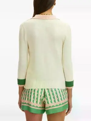 Oscar De La Renta V-neck Color-block Sweater