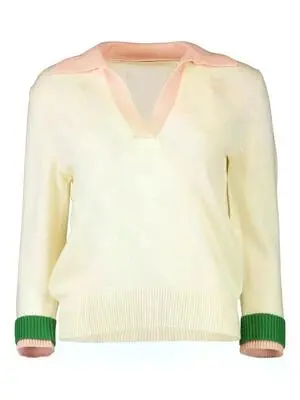 Oscar De La Renta V-neck Color-block Sweater