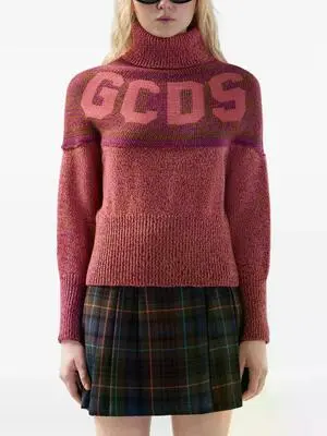 Gcds Turtleneck Knit Jumper - Red