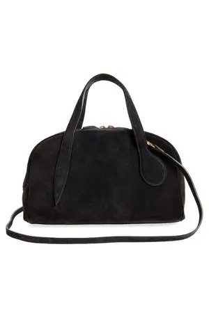 LIFFNER Mini Leather Bowling Crossbody Bag - Black