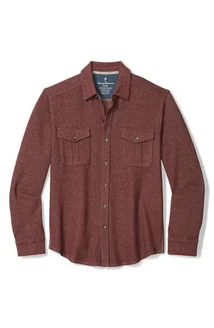 Tommy Bahama Fireside Coast Flannel Button-up Shirt - Pinot Noir