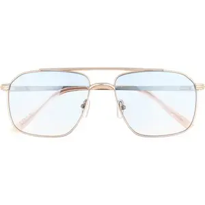 AIRE Equator 55mm Aviator Sunglasses - Gold /tan /sky Blue Grad