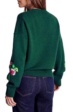 Boden Embroidered Crewneck Sweater