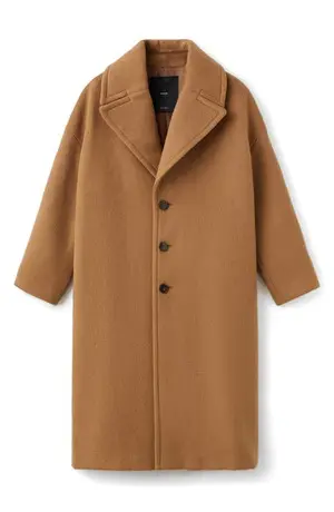 Mango Selection Notched Lapel Virgin Wool Blend Coat