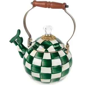 MACKENZIE-CHILDS Check Enameled Steel 2-quart Whistling Tea Kettle At Nordstrom Emerald