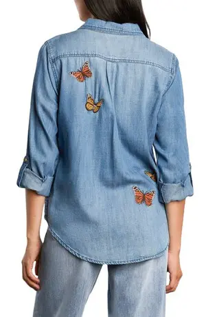 BILLY T Butterfly Denim Shirt