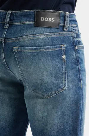 BOSS Ogden Straight Leg Jeans - Medium Blue