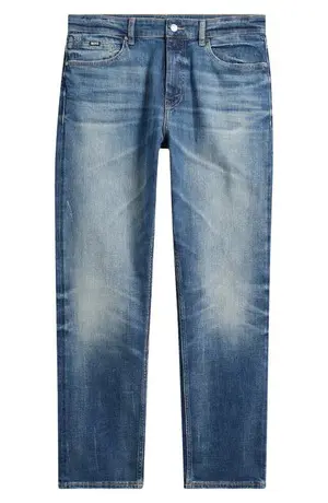 BOSS Ogden Straight Leg Jeans - Medium Blue