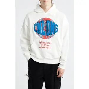 CRIMINAL DAMAGE Graphic Cotton Hoodie - Off White/blue/red