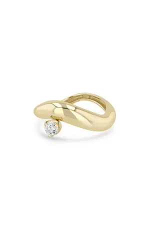 Zoe Chicco Wave Diamond Ring - 14k Yellow Gold