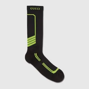 Gucci Cotton Socks With Logo - Black