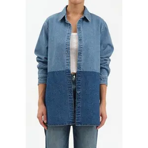 DAZE Double Time Colorblock Denim Shirt