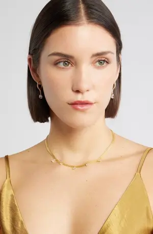 Nordstrom Pavé Bar Drop Huggie Earrings