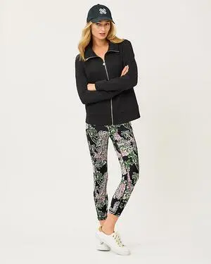 Lilly Pulitzer® Eleni Zip-up Jacket - Noir Butterfly Quilted Knit