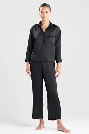 Natori Ashley Icon Notch Lace Pj - Black