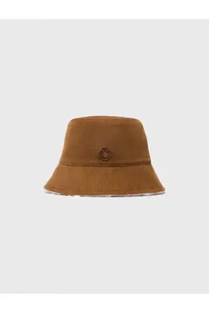 Maje Reversible Corduroy Bucket Hat - Brown