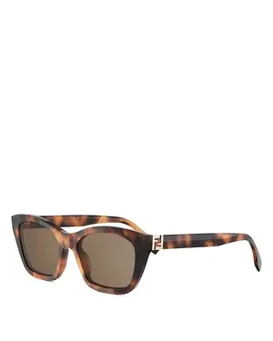 Fendi Forever Rectangle Sunglasses, 54mm - Havana / Solid Brown