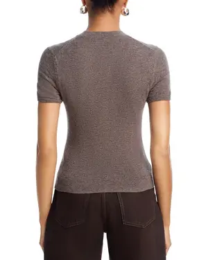 Alexander Wang Short Sleeve Wool Crewneck Tee - Brown