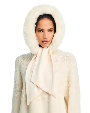 KYI KYI Wool & Faux Fur Hood