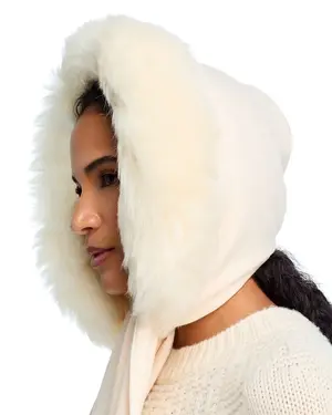 KYI KYI Wool & Faux Fur Hood