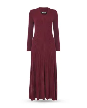 Whistles V-neck Cable Ribbed Knit Dress