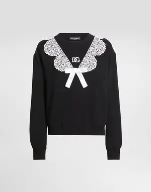 Dolce & Gabbana Sweatshirt With Macramé And Bow