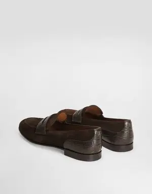 Dolce & Gabbana Split Calfskin And Alligator Slippers - Multicolor