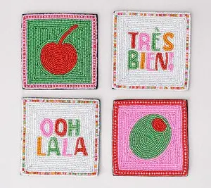 Ban.do Beaded Coaster Set Of 4, Cocktail - One-color