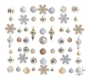 NEARLY NATURAL Shatterproof Ornament Box Set 81 Count