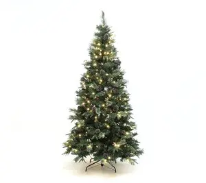 LUXEN HOME Luxenhome 6.5ft Pre-lit Artificial Pine Xmas Tr Ee With Stand - One-color