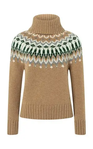 Bogner Ingrid Fair Isle Cashmere Turtleneck Pullover