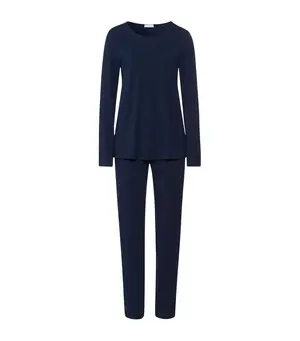 Hanro Natural Elegance Pyjama Set - Navy