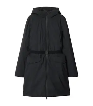 Burberry Down Mid-length Hooded Nylon Coat
