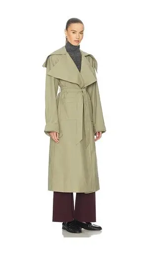 MORE TO COME Casie Trench Coat - Sage
