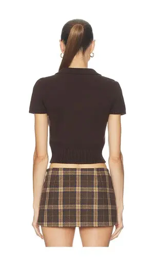 GUIZIO Calesia Zip Up Top - Brown