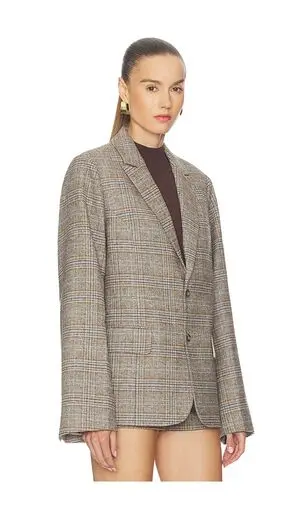 GUIZIO Oversized Tartan Blazer