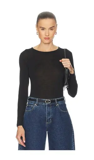 ANINE BING Sylvie Long Sleeve Tee - Black