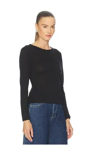 ANINE BING Sylvie Long Sleeve Tee - Black