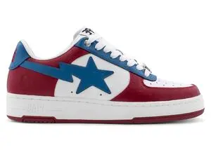A BATHING APE Sta #3 Ostrichin Sneakers - Red/blue