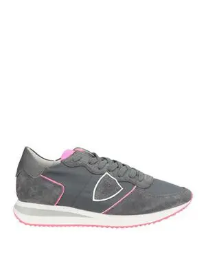 Philippe Model Emerald Leather And Textile Sneakers Grey