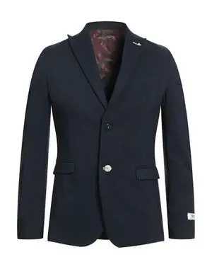 BERNA Man Blazer Black Size 36 Cotton, Polyamide, Elastane Navy