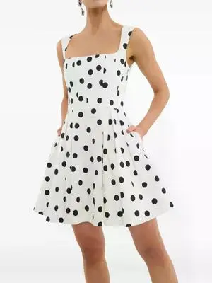Rebecca Vallance Square Neck Polka Dot Mini Dress