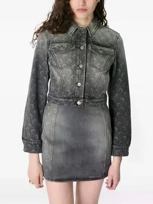 MARINE SERRE Moon Laser Denim Jacket - Grey