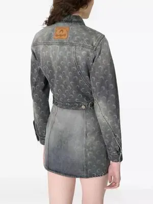 MARINE SERRE Moon Laser Denim Jacket - Grey