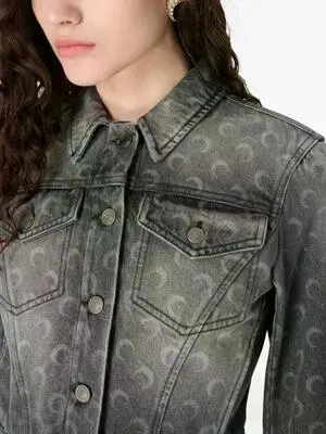 MARINE SERRE Moon Laser Denim Jacket - Grey