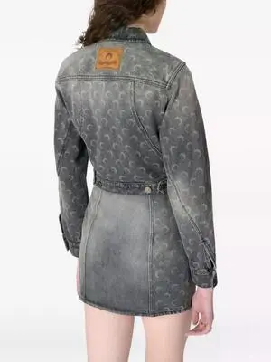 MARINE SERRE Moon Laser Denim Jacket - Grey